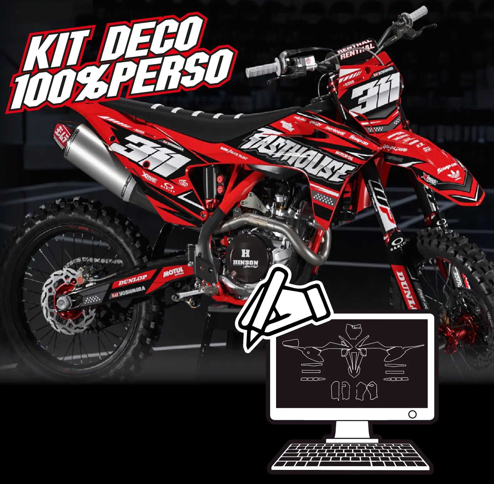 KIT DECO 100% PERSO 50CC/MX 85CC/ MX 125>500cc – 2ECOND SKIN